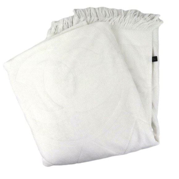 CHANEL | Other | Chanel Here Mark Beach Towel Ladies White Cotton ...